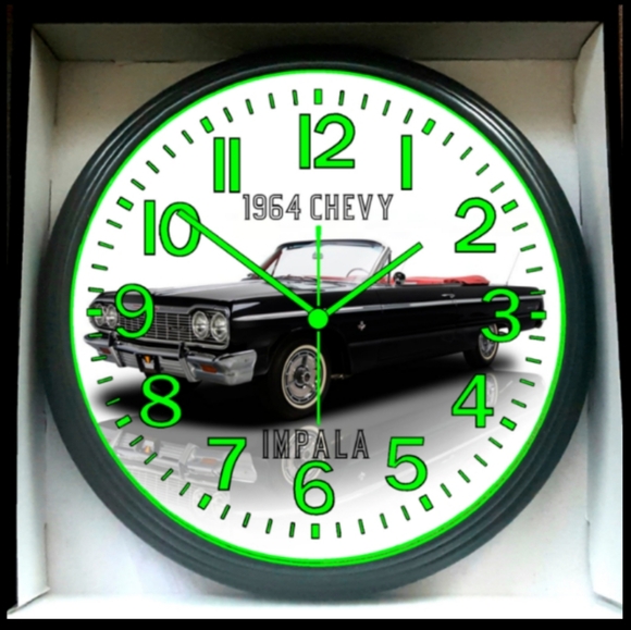 Wall Decor | 1964 Chevy Impala Ss Glow In The Dark Wall Clock New ...
